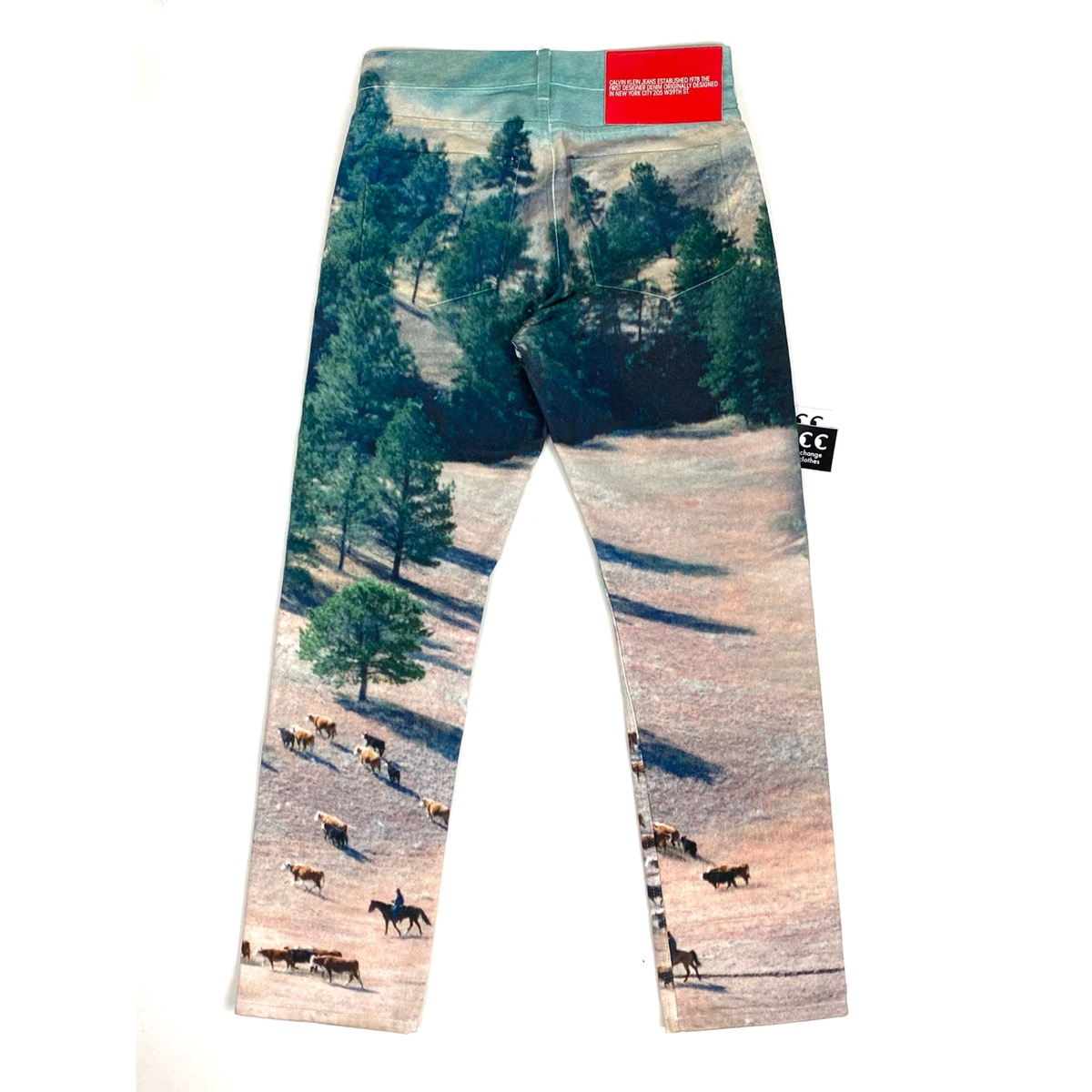 2019 raf simons calvin klein landscape denim jeans change clothes